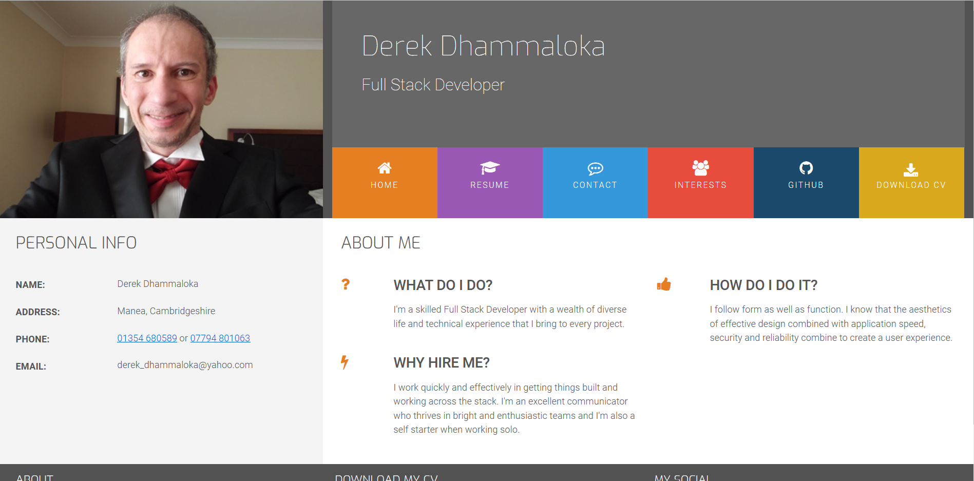 Derek Dhammaloka Personal Portfolio